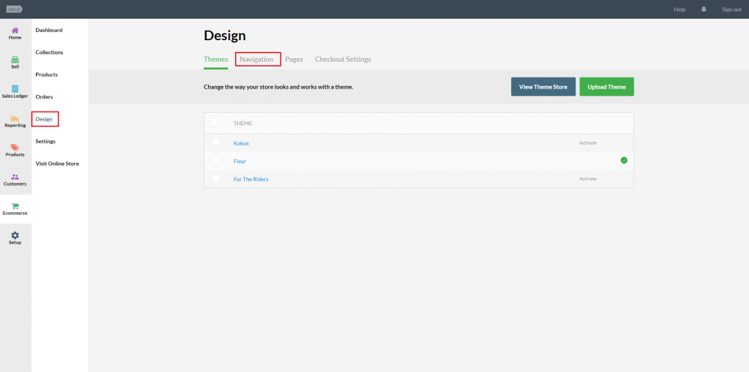 Setting up Vend E-commerce navigation menus | Hello Digital
